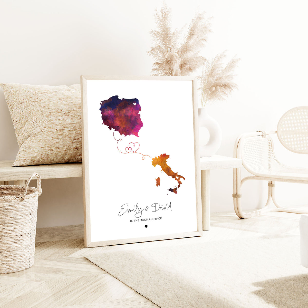 Two-Location Map Posters – Connect Two Places in One Print – UK Custom Posters