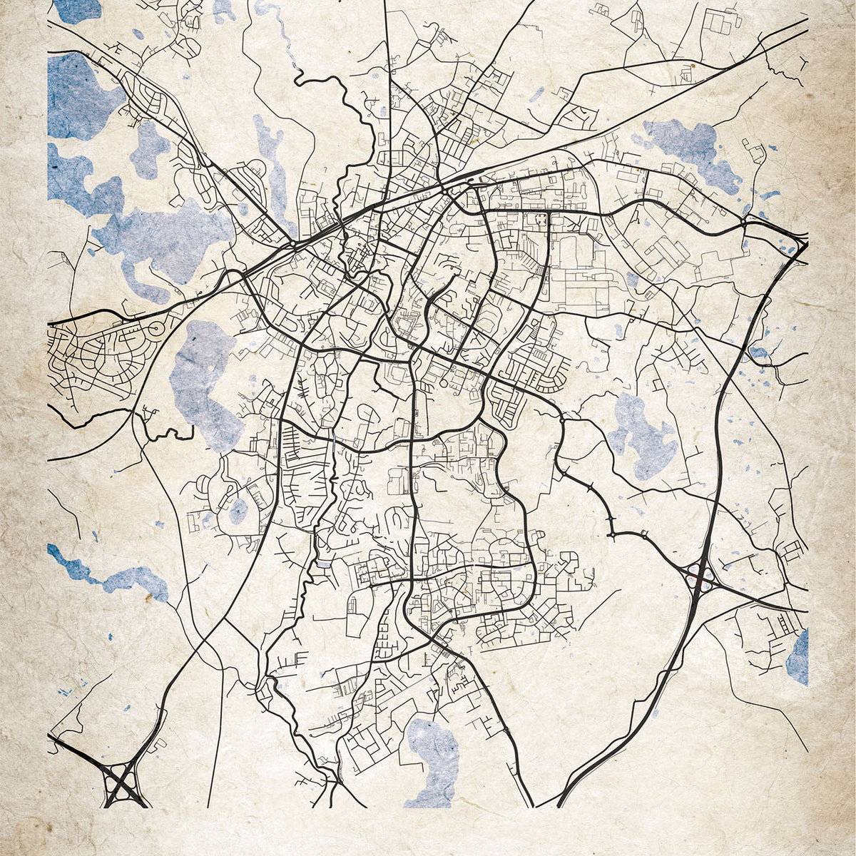 Olsztyn Map Poster in 12 Styles – UK Custom Posters