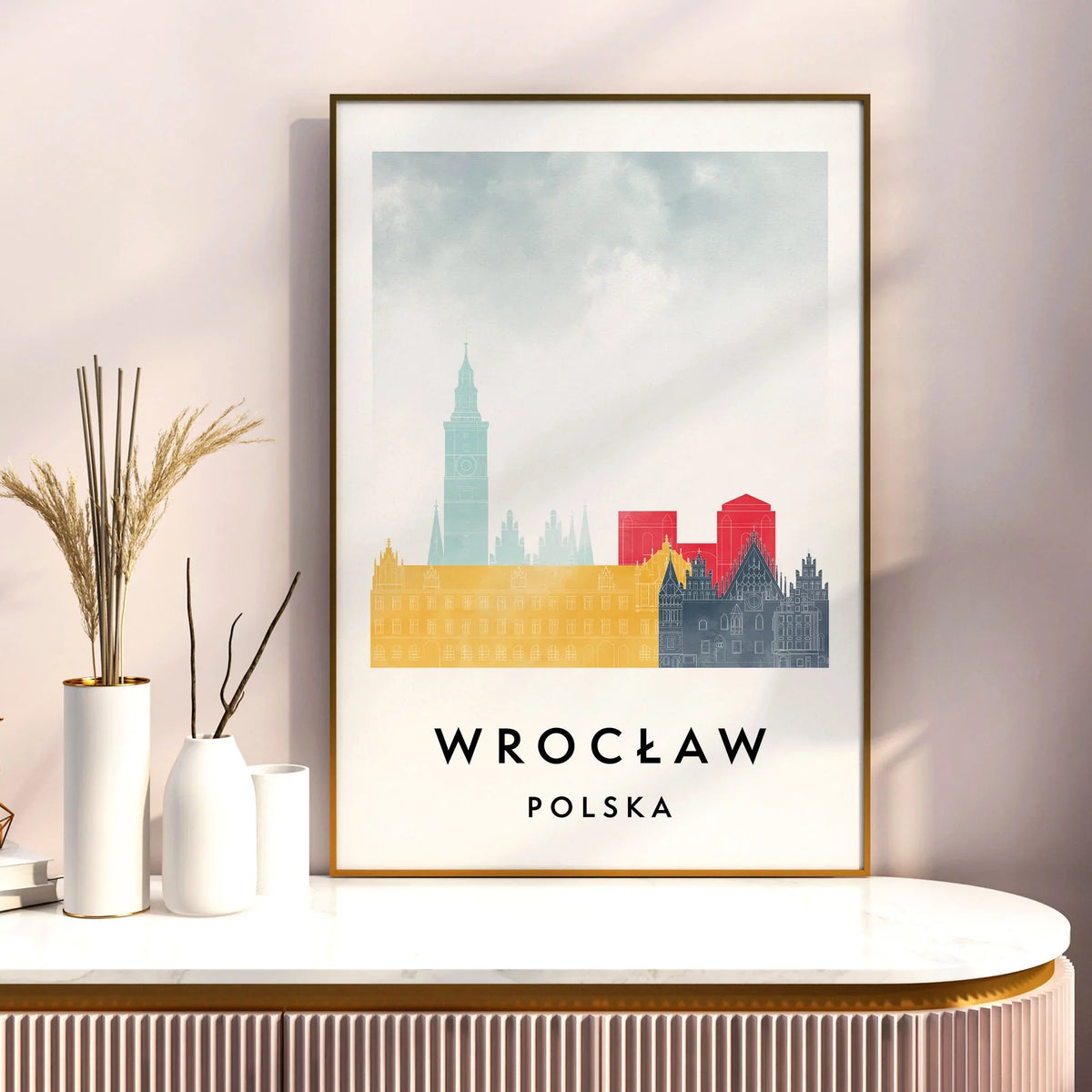 Wroclaw Skylines Poster, Watercolor style Skylines Poster – UK Custom ...