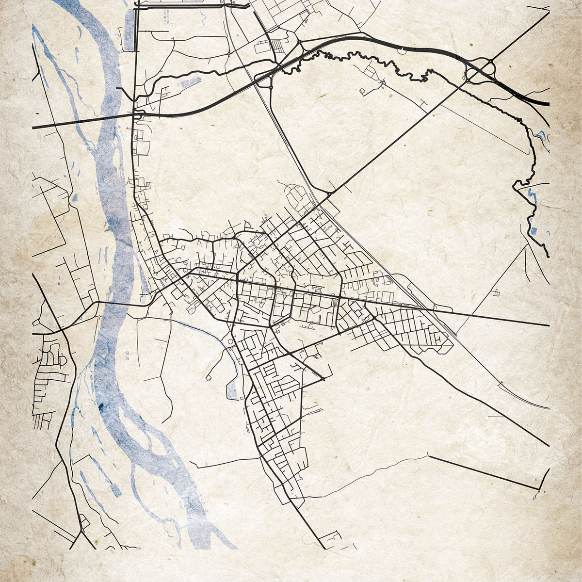 Pulawy Map Poster in 12 Styles – UK Custom Posters