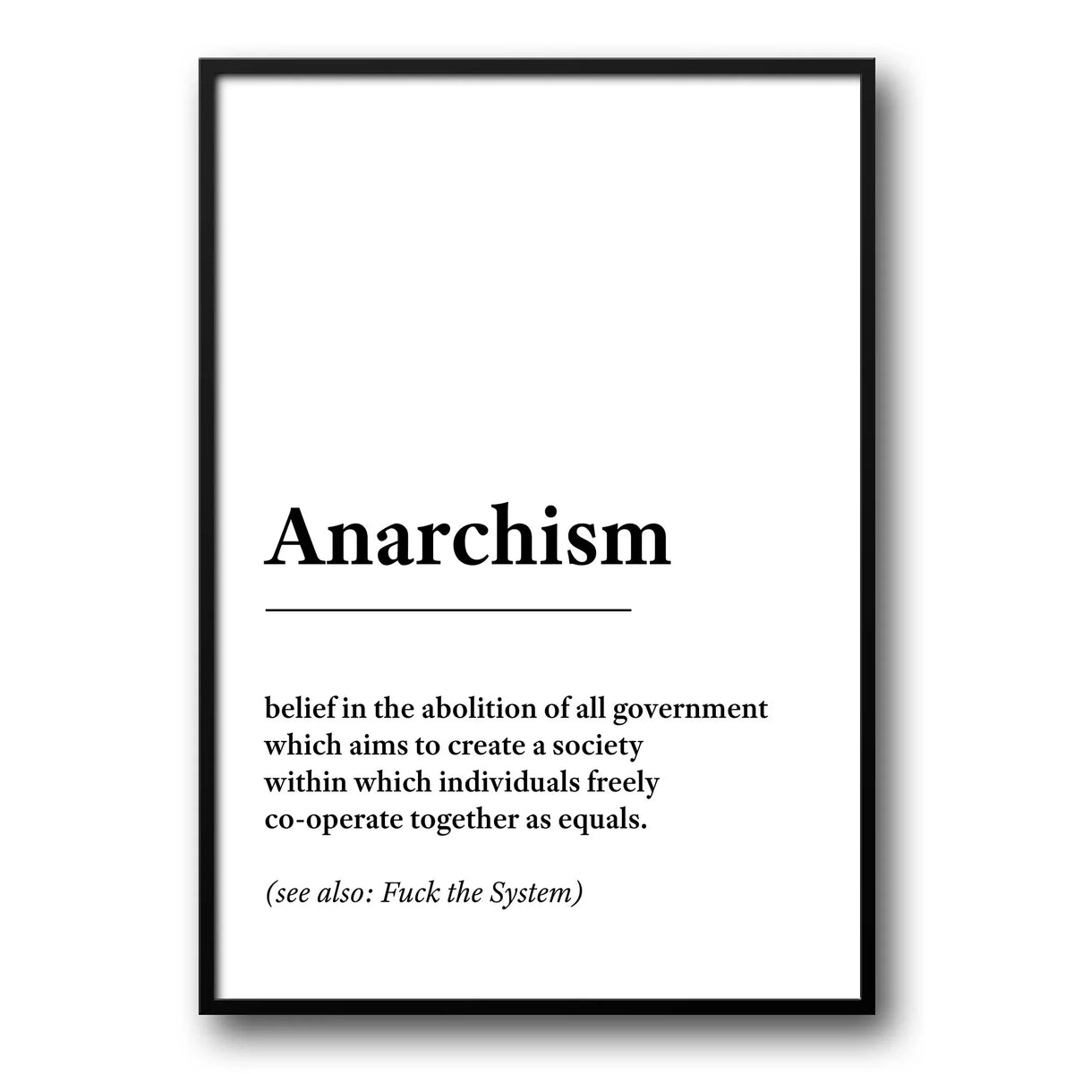 Anarchism Urban Dictionary Poster – UK Custom Posters