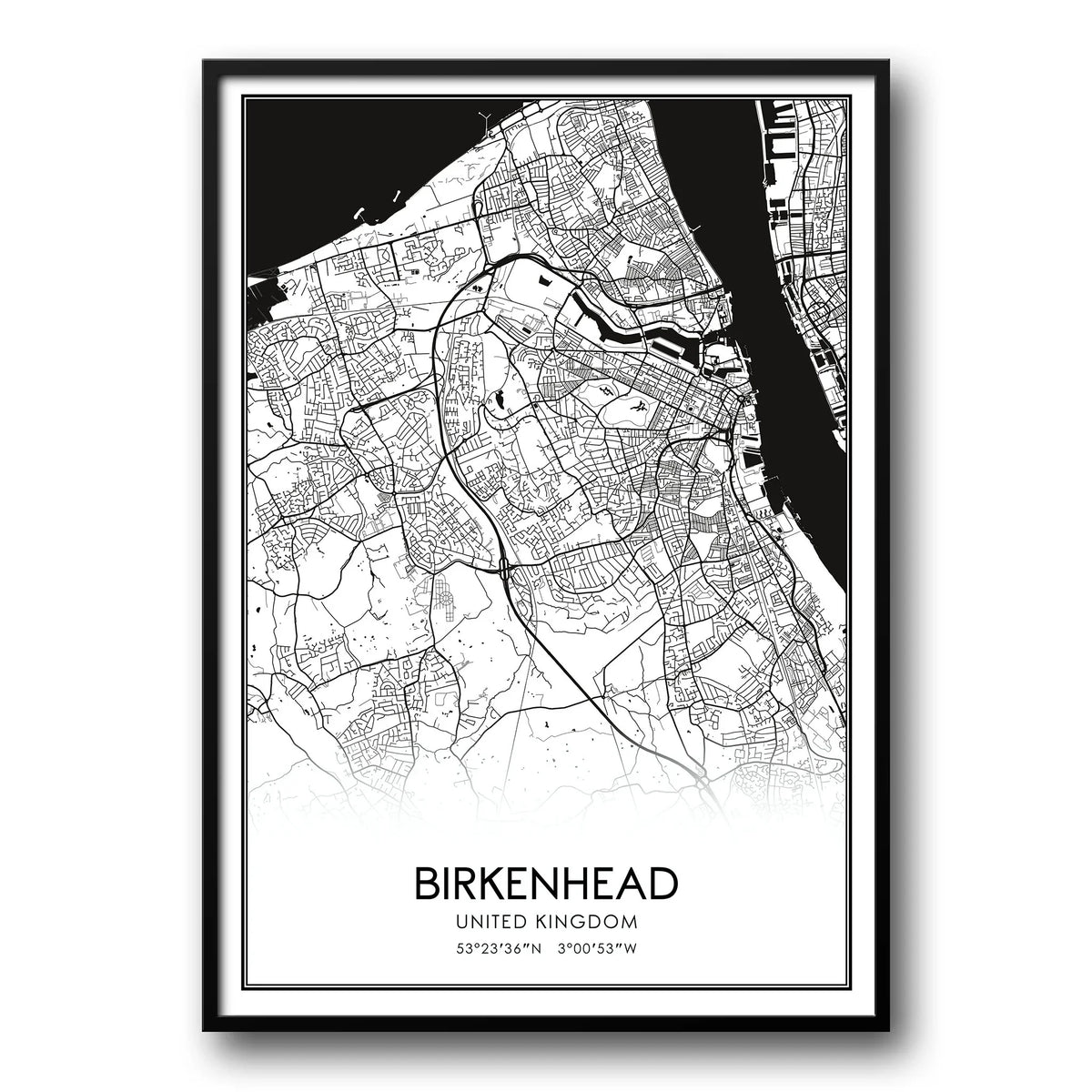 Birkenhead – Classic City Layout | Premium City Map Prints & Decor – UK ...