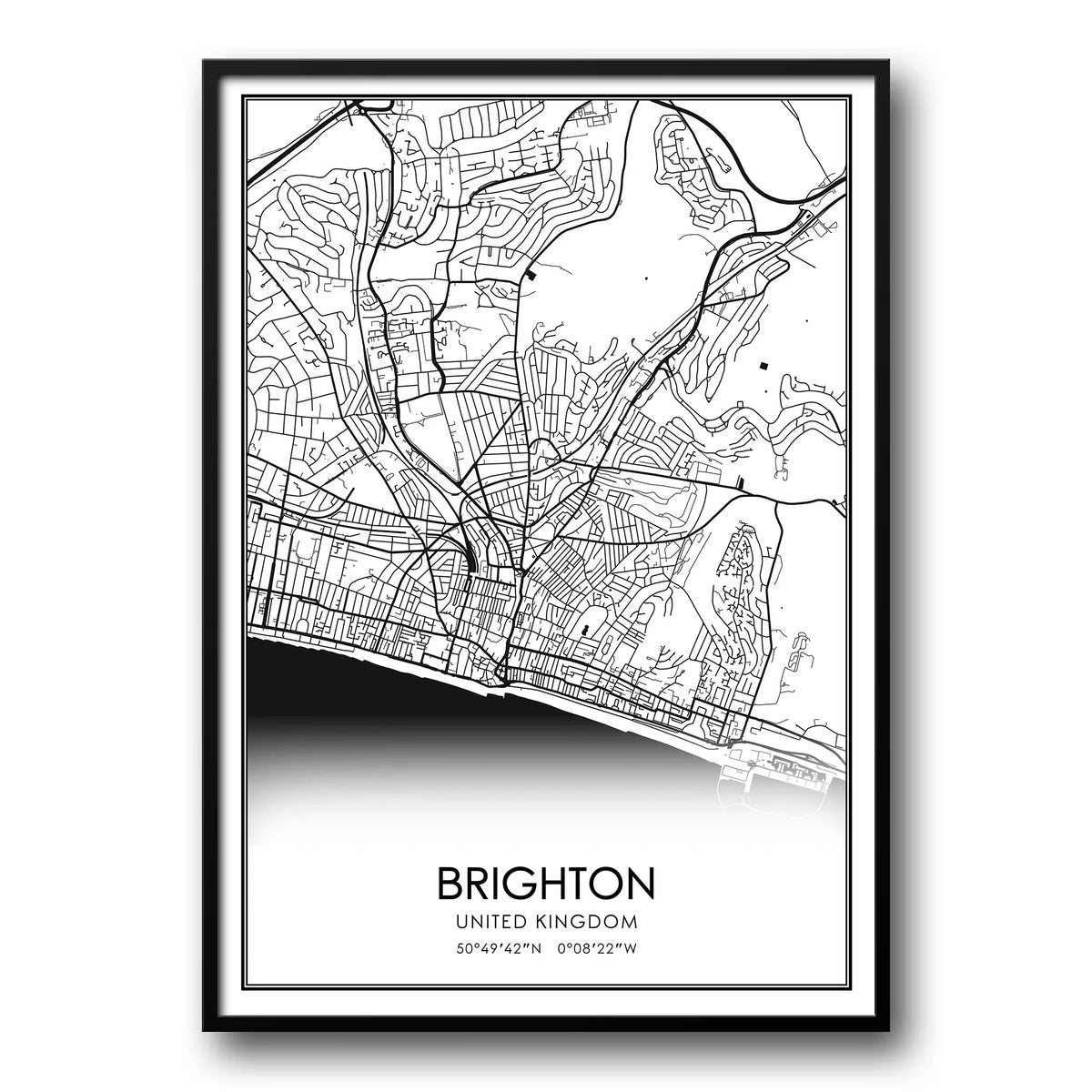 Brighton – Minimalist Map Poster | Premium City Map Prints & Decor – UK ...