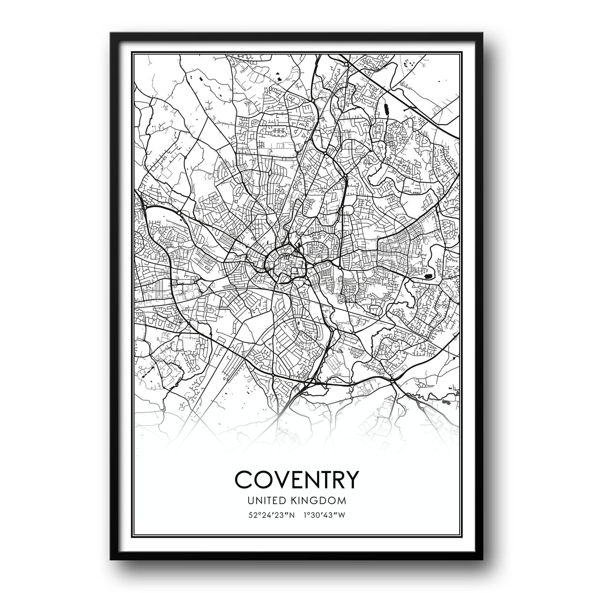 Coventry – Artistic Map Illustration | Premium City Map Prints & Decor ...