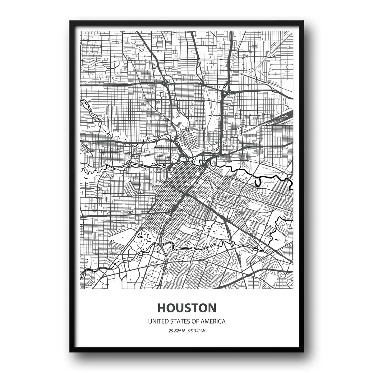 Houston – Aesthetic Map Design | Premium City Map Prints & Decor – UK ...