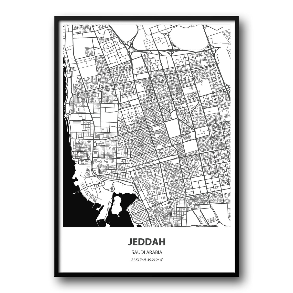 Jeddah – Classic City Layout | Premium City Map Prints & Decor – UK ...