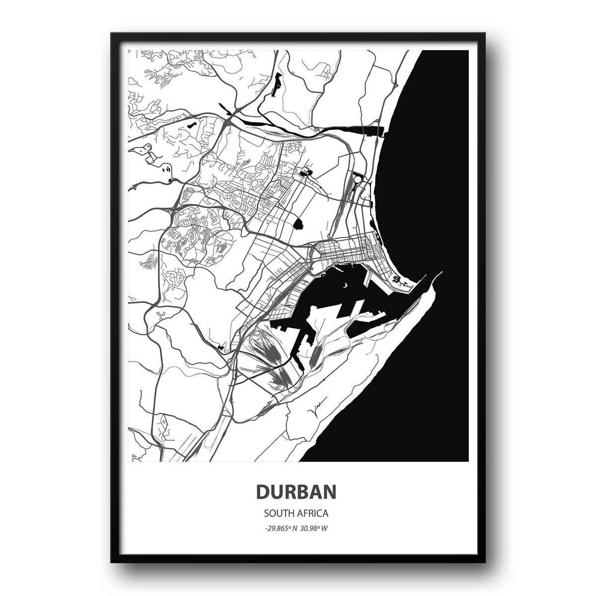 Durban – Artistic Map Illustration | Premium City Map Prints & Decor ...