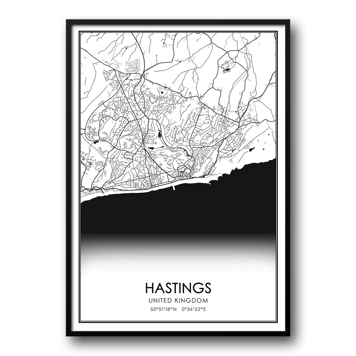Hastings – Classic City Layout | Premium City Map Prints & Decor – UK ...