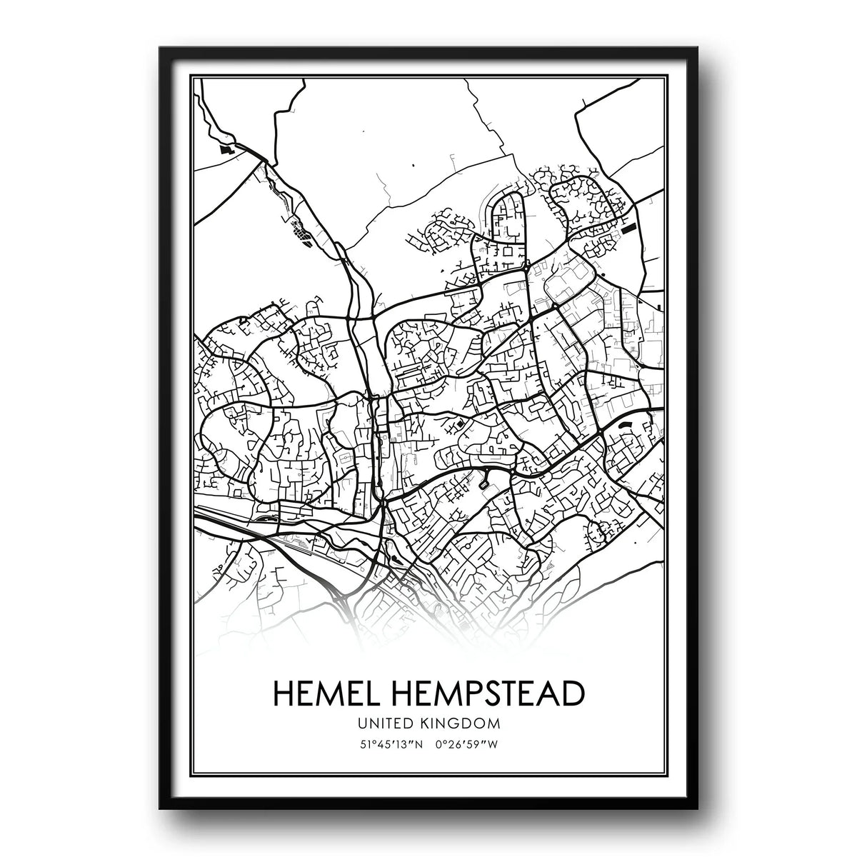 Hemel Hempstead – Aesthetic Map Design | Premium City Map Prints ...
