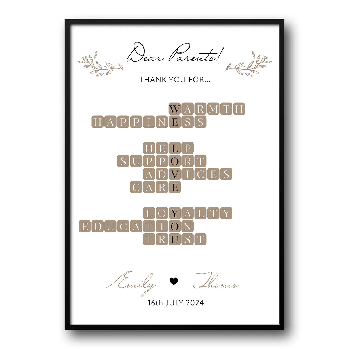 Custom Crosswords | Custom Line Art Print – UK Custom Posters