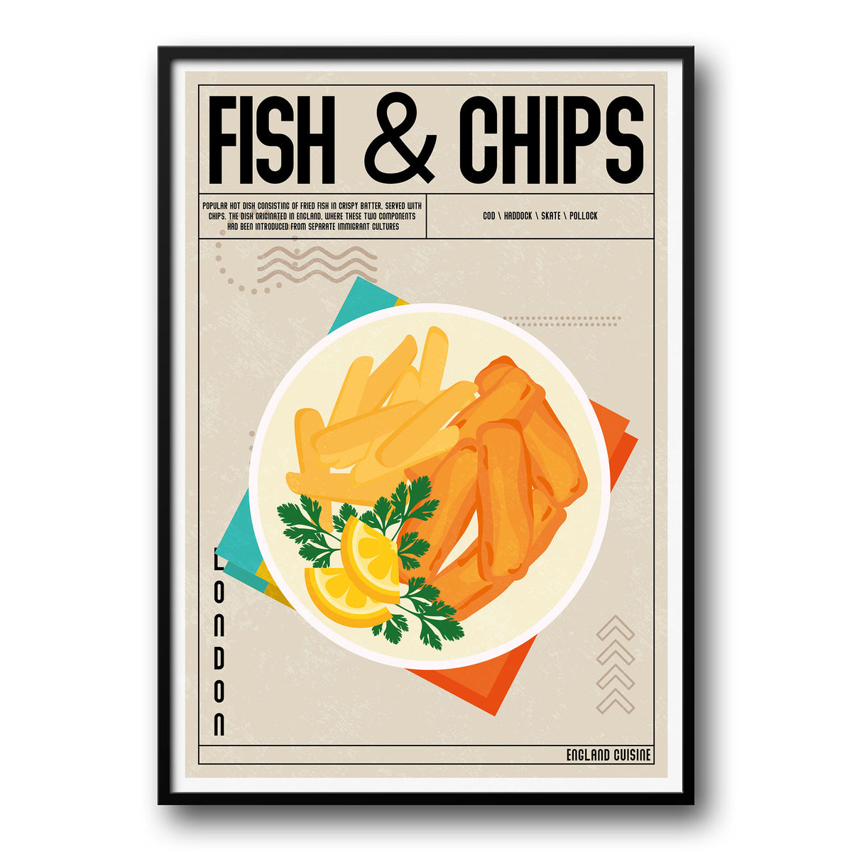 Fish&Chips Poster Kitchen Poster – UK Custom Posters