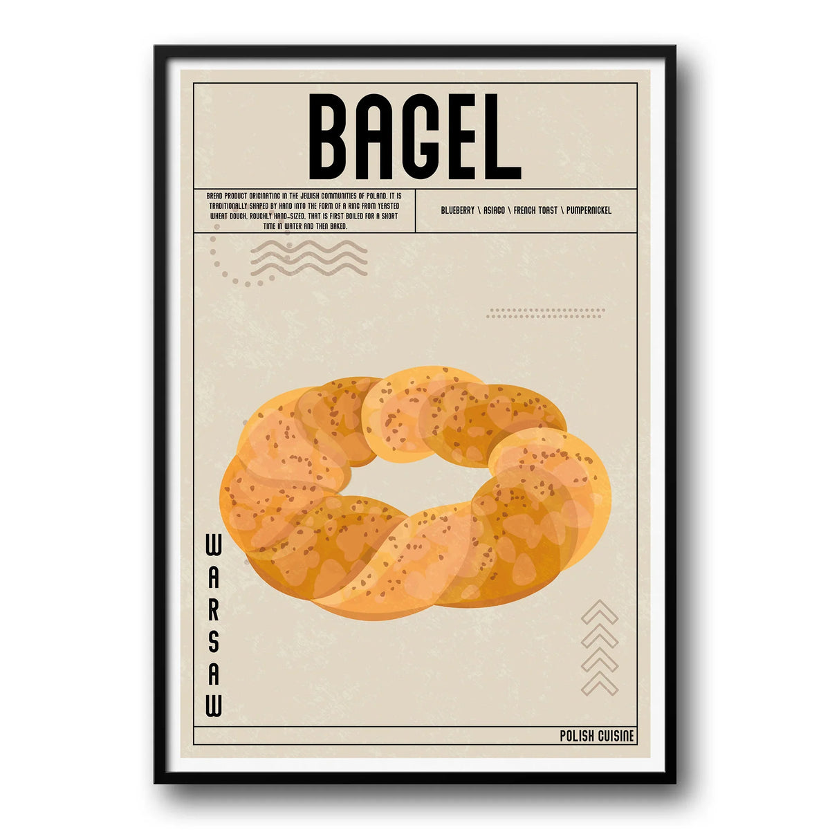 Bagel Poster Kitchen Poster – UK Custom Posters