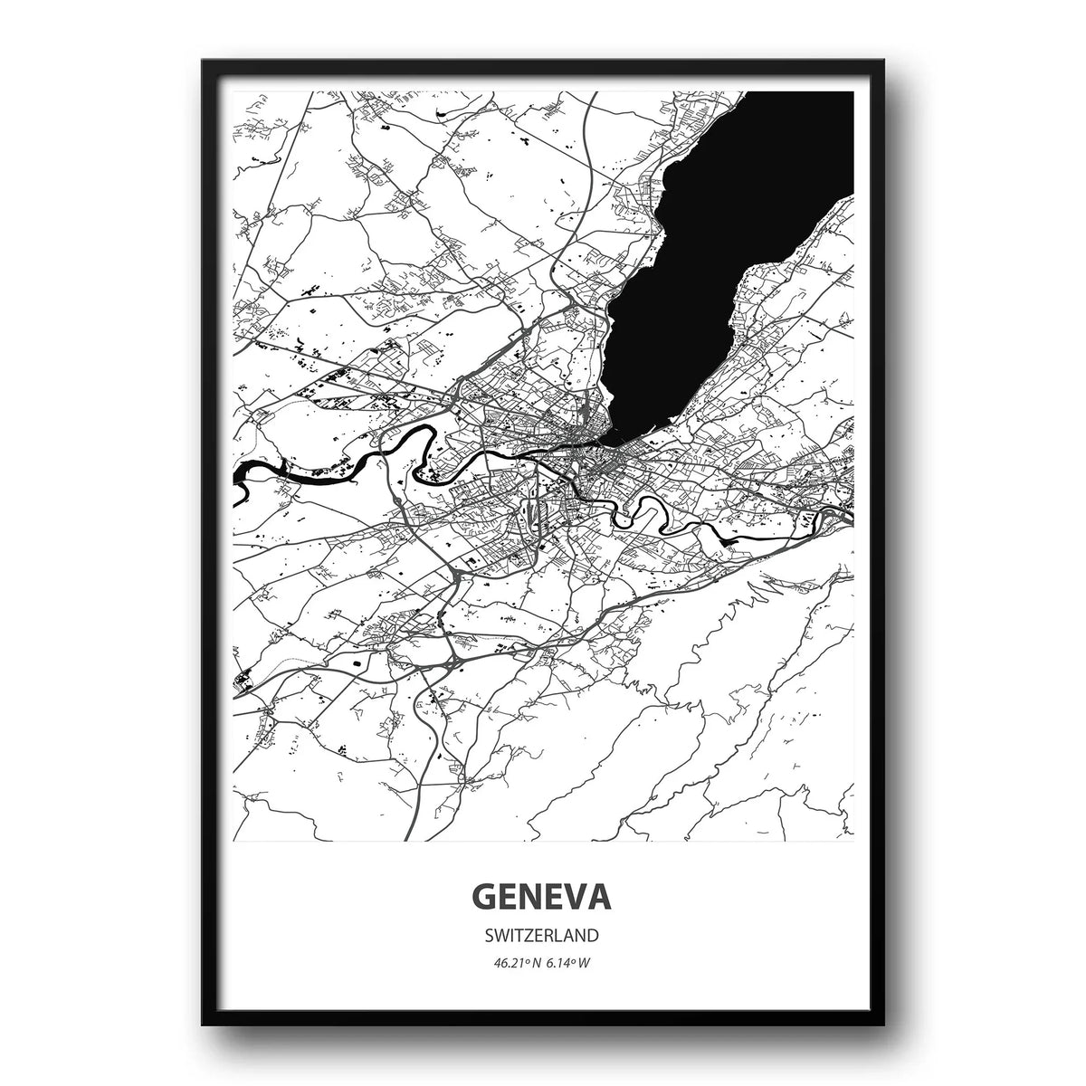Geneva – Minimalist Map Poster | Premium City Map Prints & Decor – UK ...