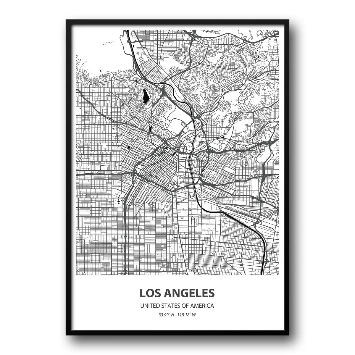 Los Angeles – Minimalist Map Poster | Premium City Map Prints & Decor ...