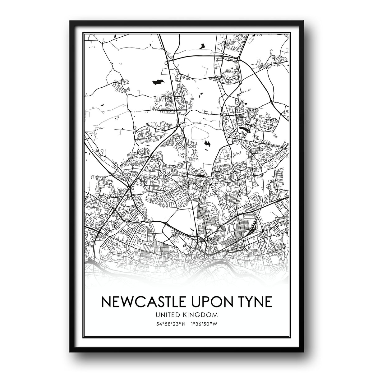 Newcastle Upon Tyne – Minimalist Map Poster | Premium City Map Prints ...
