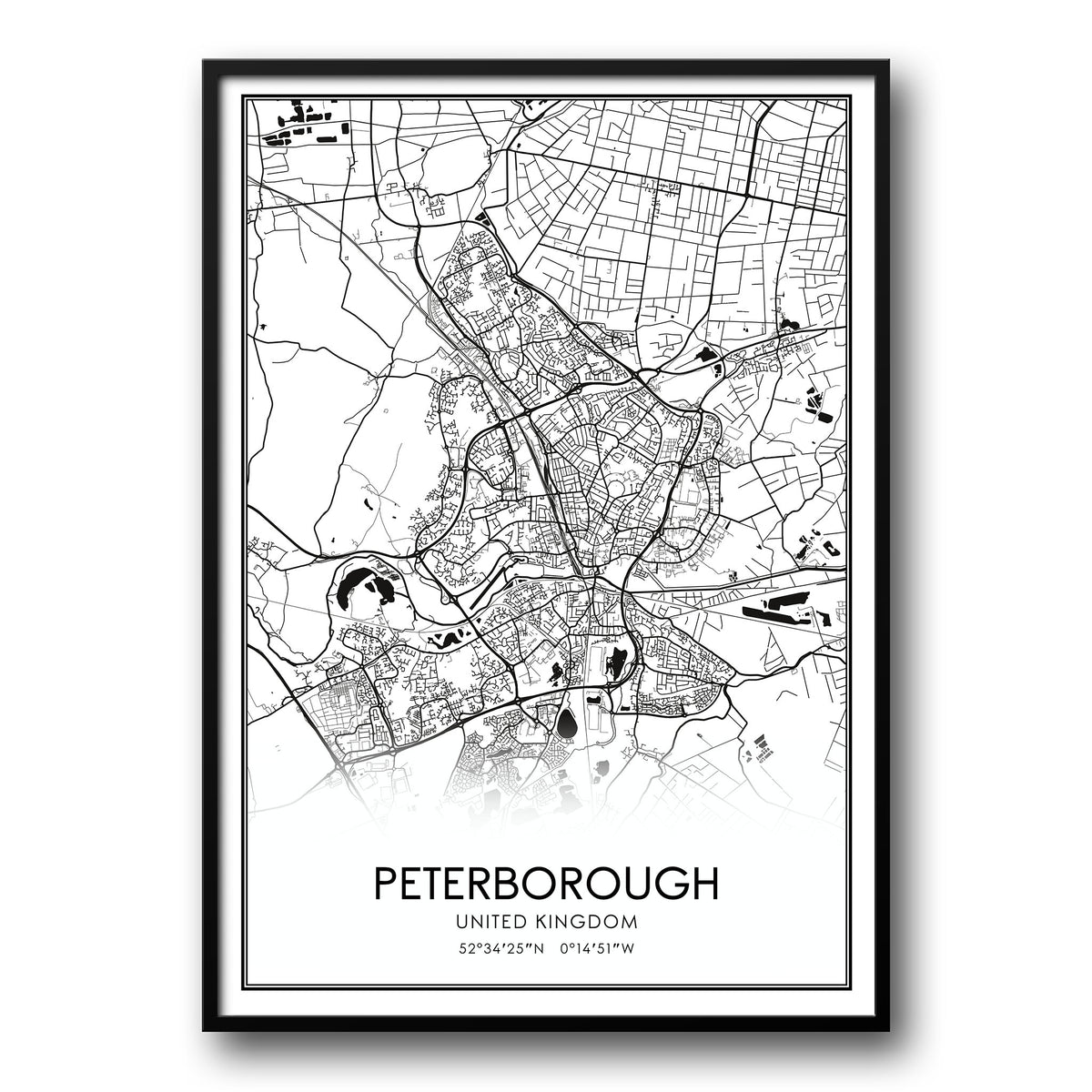 Peterborough – Artistic Map Illustration | Premium City Map Prints ...