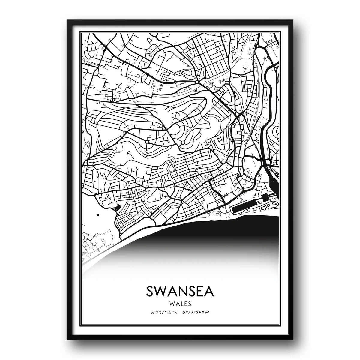 Swansea – Minimalist Map Poster | Premium City Map Prints & Decor – UK ...