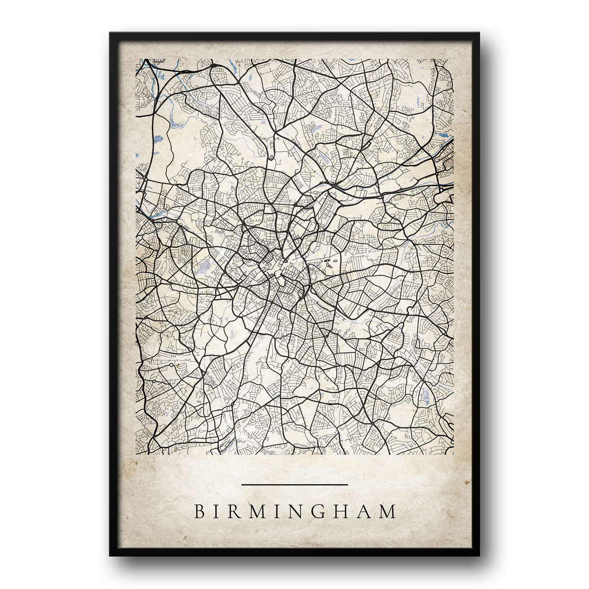 Birmingham Map Poster in 12 Styles – UK Custom Posters