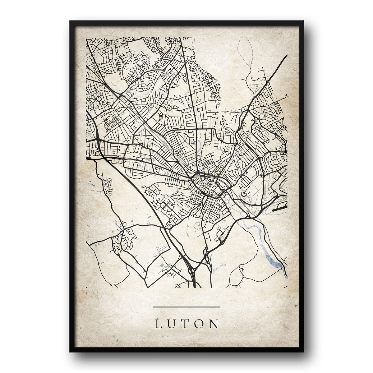 Luton Map Poster in 12 Styles – UK Custom Posters