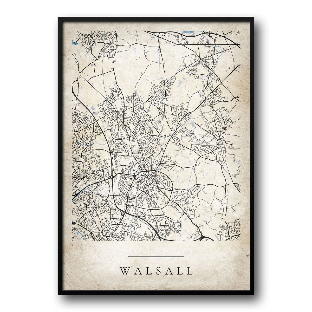 Walsall Map Poster in 12 Styles – UK Custom Posters