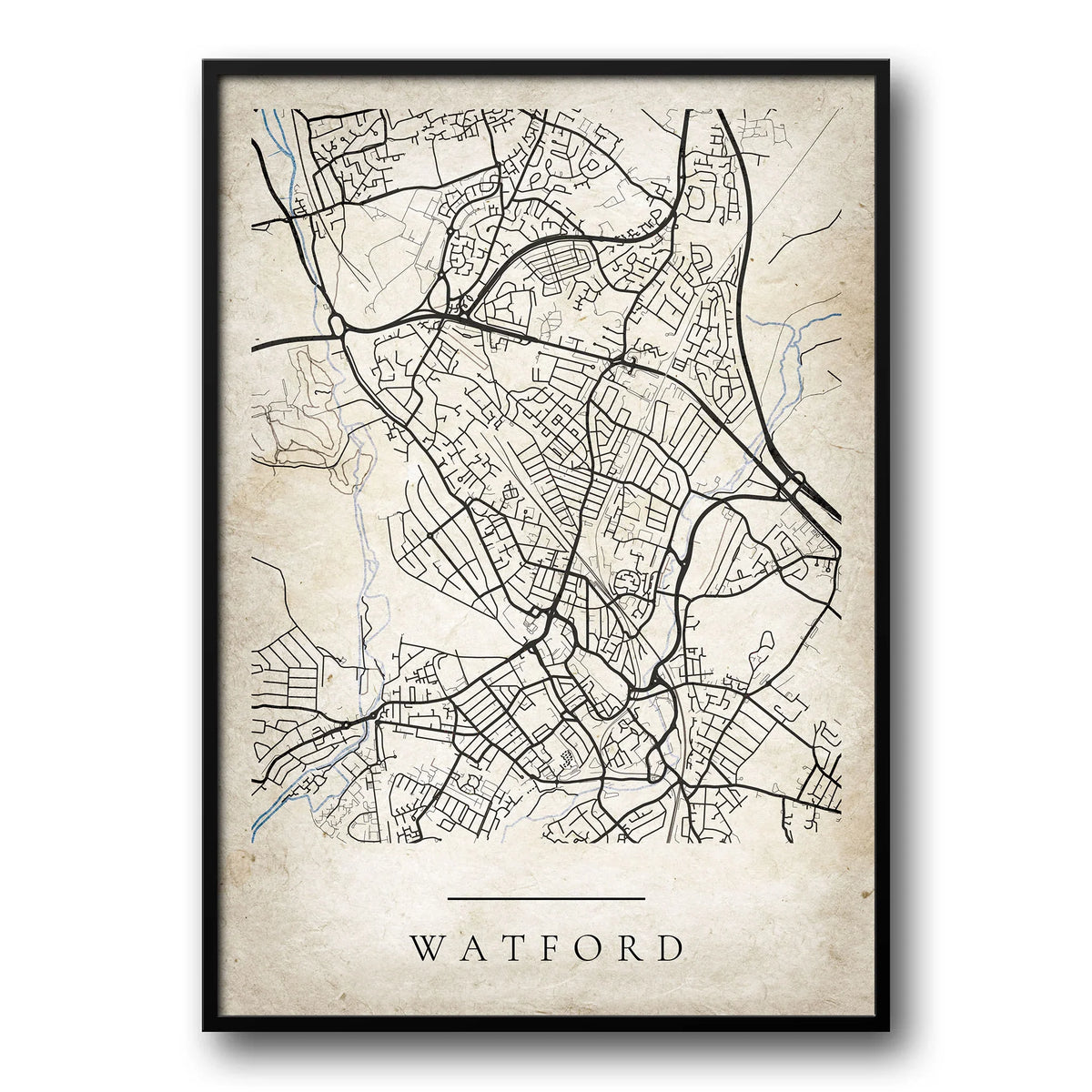 Wtford Map Poster in 12 Styles – UK Custom Posters
