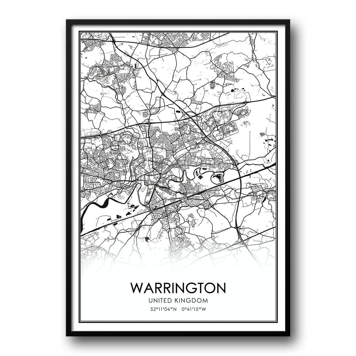 Warrington – Stylish Wall Map | Premium City Map Prints & Decor – UK ...