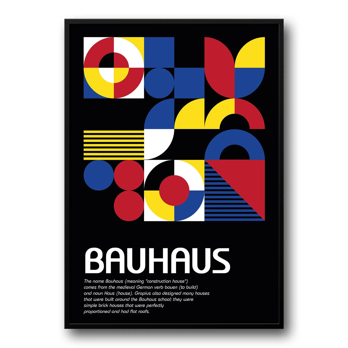 Primary Color Structure - Bauhaus Style Poster | Abstract Modern Art ...