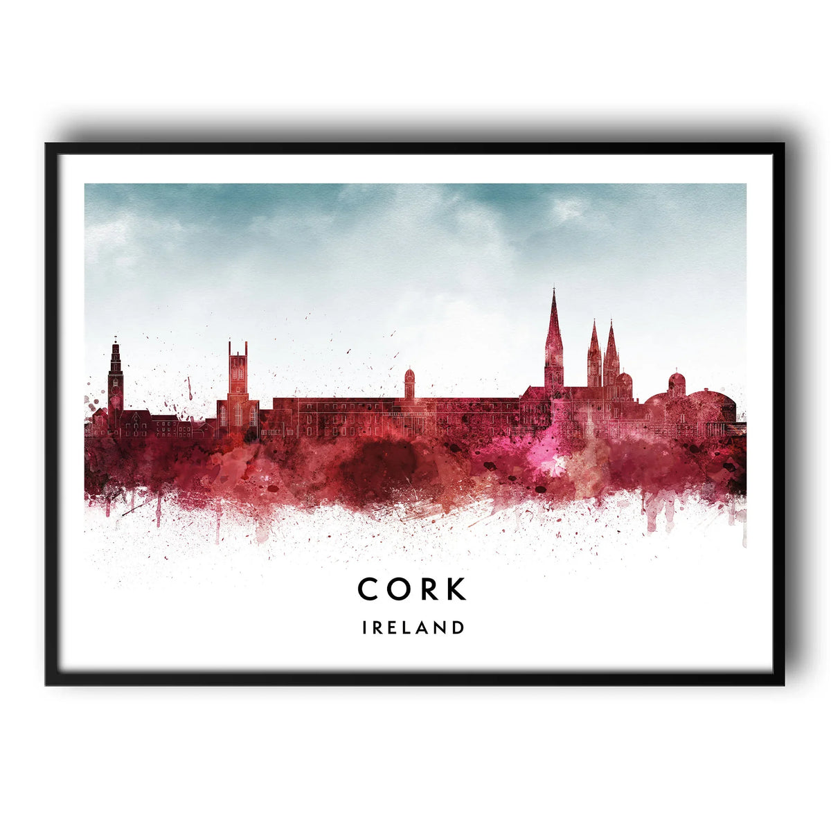 Cork Skylines Poster, Watercolor style Skylines Poster – UK Custom Posters