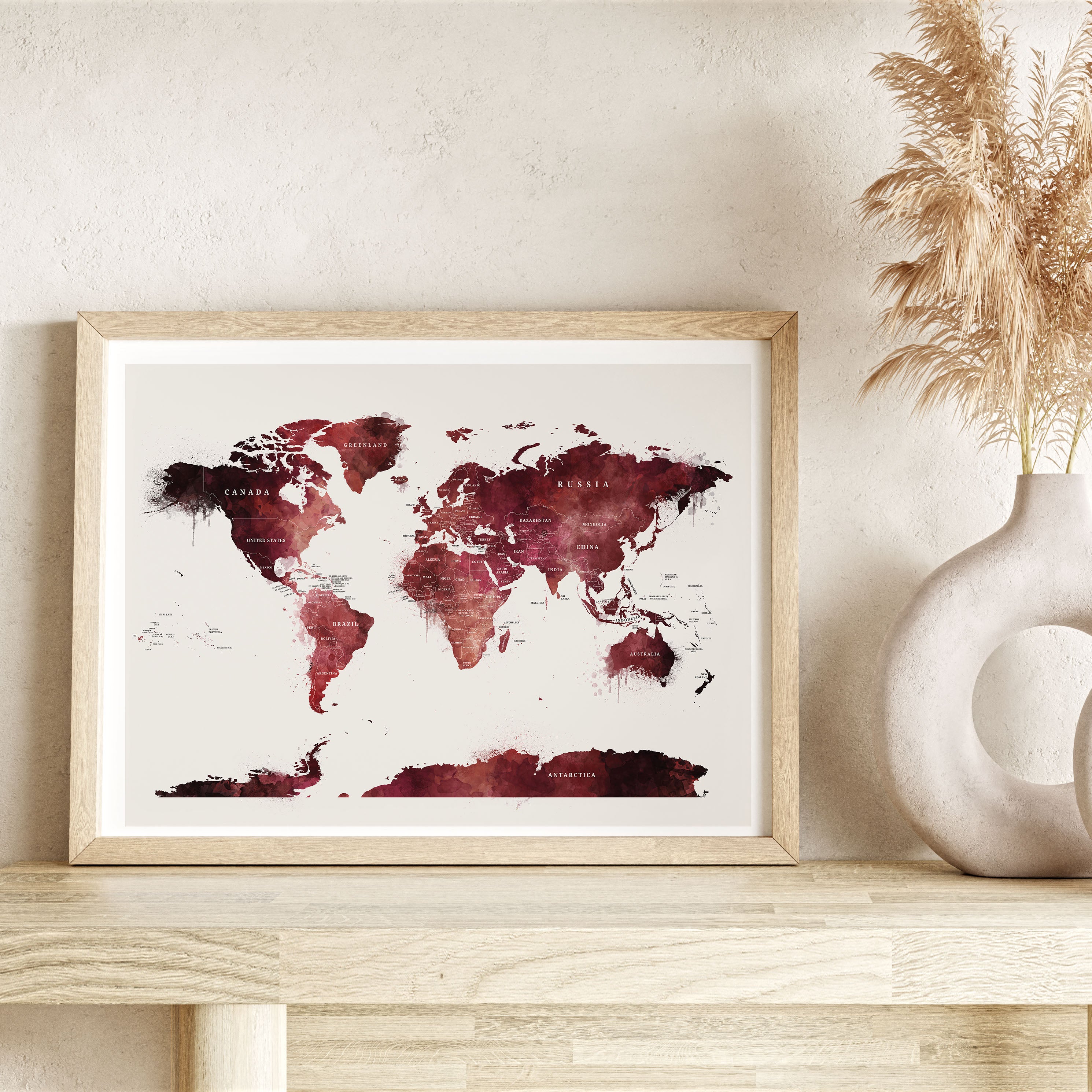 World Map in Watercolour Style Poster – UK Custom Posters
